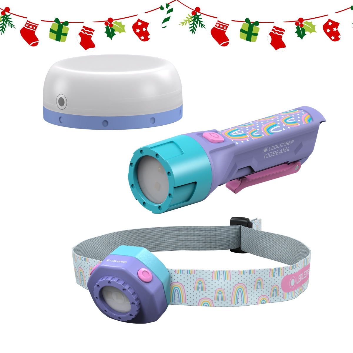 Kids Torch Bundle Purple Rainbows Ledlenser UK