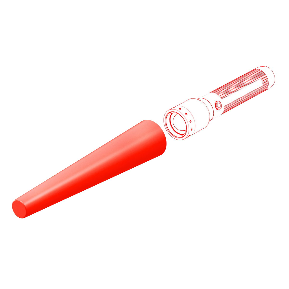 Ledlenser Orange Torch Signal Cone 35.1mm | Turns Torch into Signal ...